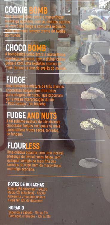 Menu at Cookies Bakery, Lisbon