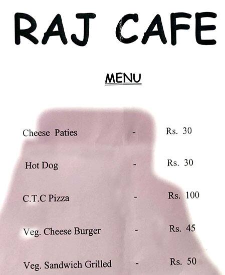 Menu at Raj Cafe, Jaipur, WP8G+48G