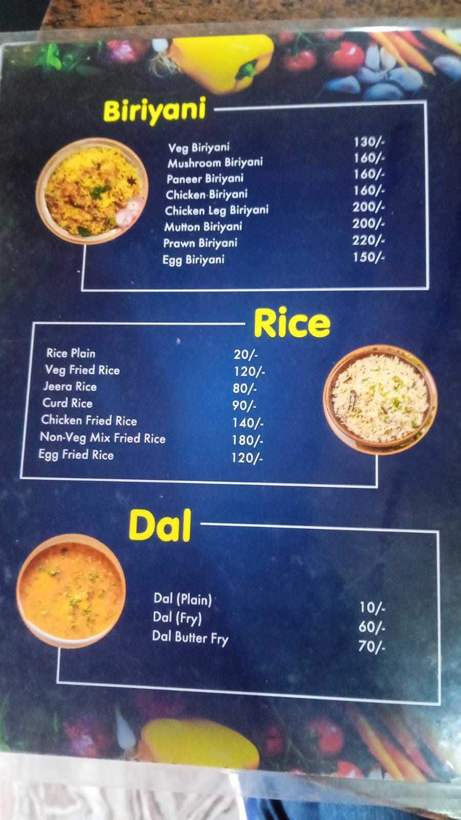 Menu at Maa Barunei Hotel, Khurdha