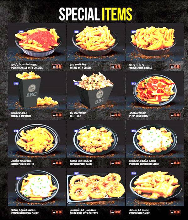 Menu at Best Burger Cafe ( BBC), Abu Dhabi