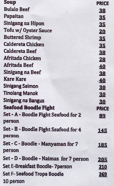 Menu at Chef Asia - Filipino Restaurant - Al Barsha, Dubai