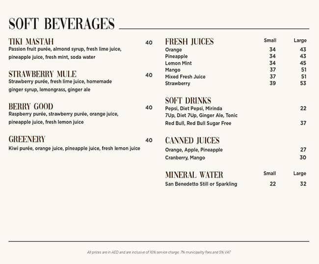 Menu at QD's restaurant, Dubai, Dubai Creek Resort