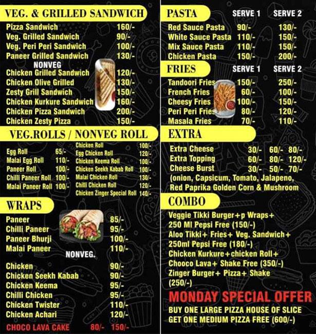 Menu of Pizza Villa 24*7, DLF Phase 3, Gurgaon