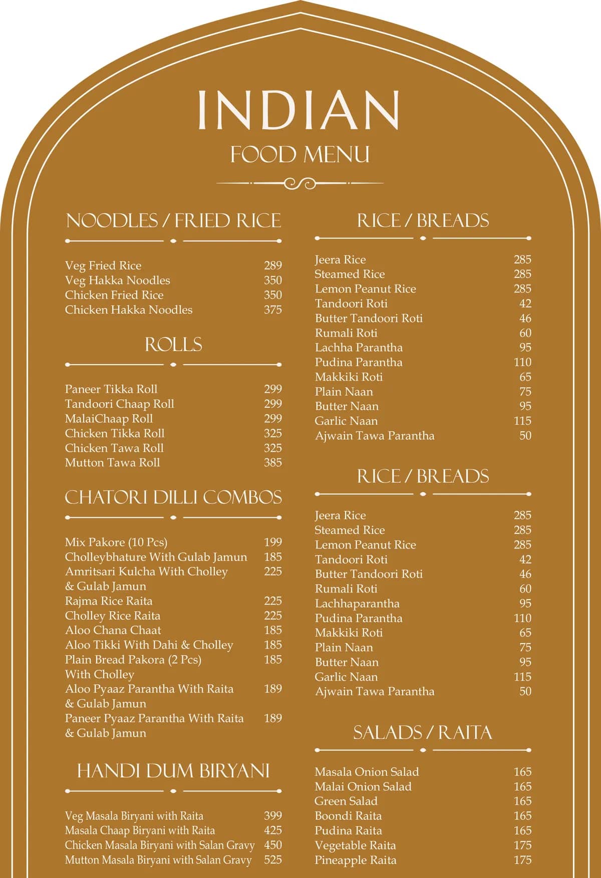 Menu of Delhi Ka Chaska, Mathura Road, New Delhi