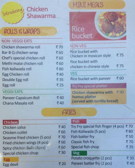 Try Fry Menu, Menu for Try Fry, New Market Area, Kolkata - Zomato