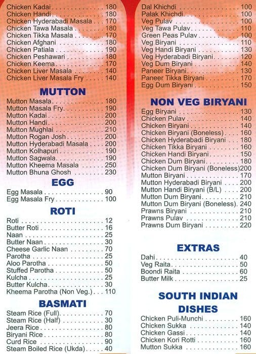 Menu at Ambika tea center, Mumbai, 122