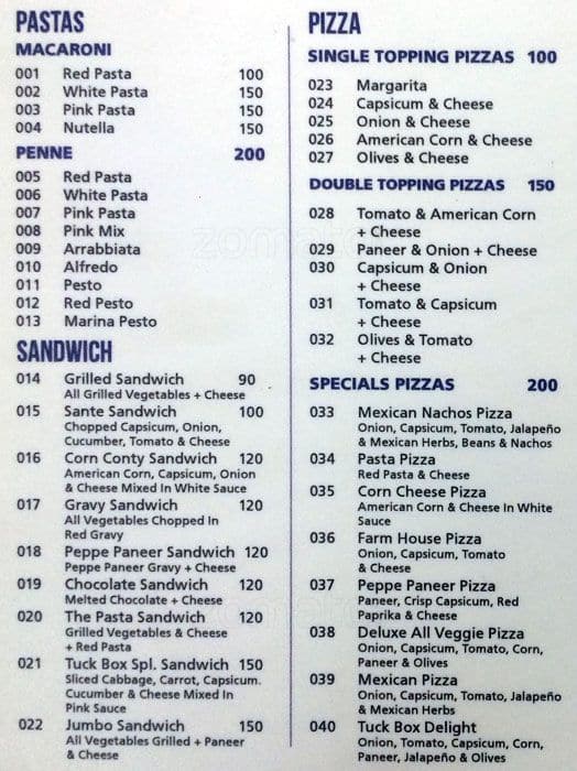 The Tuck Box Menu, Menu for The Tuck Box, Charni Road, Mumbai - Zomato