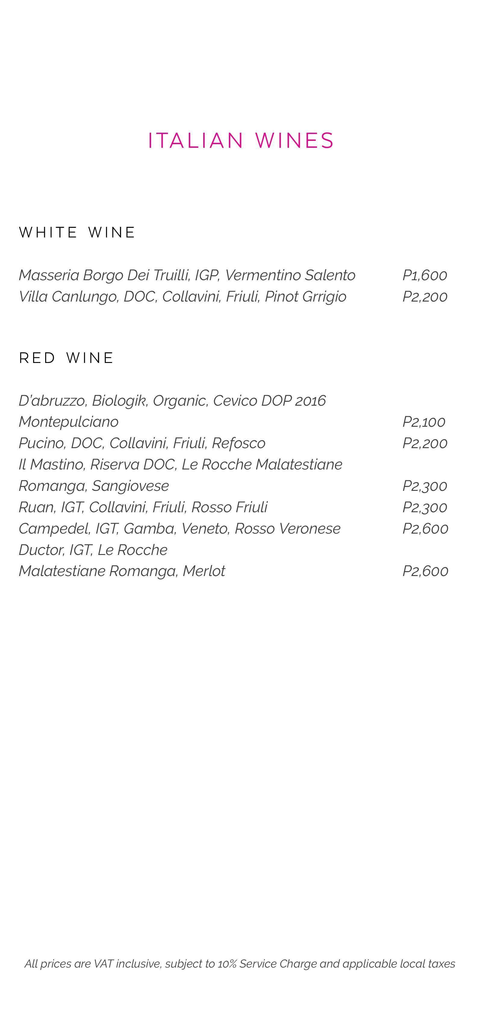 Menu at Sky deck Bayleaf hotel pub & bar, Manila