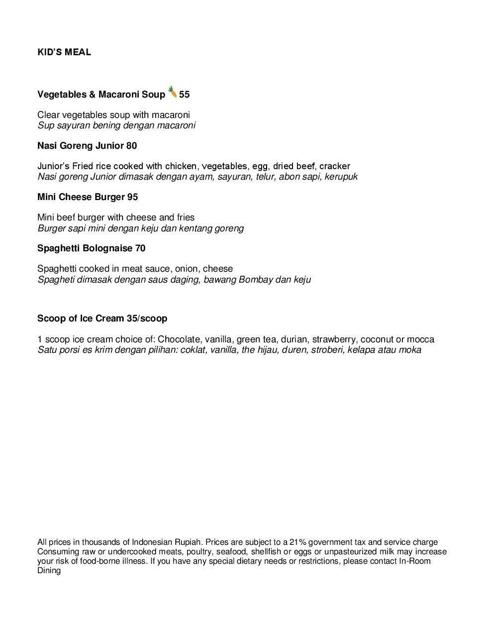 Menu at Maxis Lounge pub & bar, Tangerang