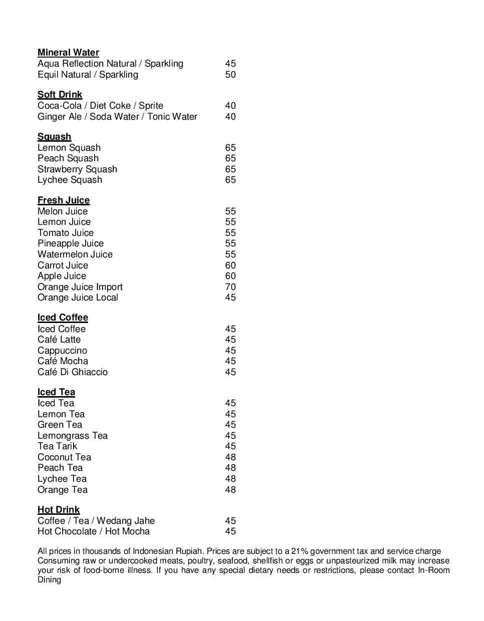 Menu at Maxis Lounge pub & bar, Tangerang