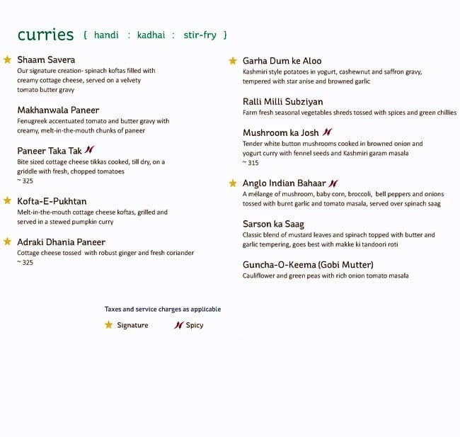 Menu at The Yellow Chilli, Chandigarh, SCO 60