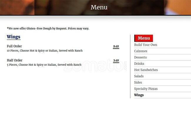 Menu at Pudge Brothers Pizza pizzeria, Seattle