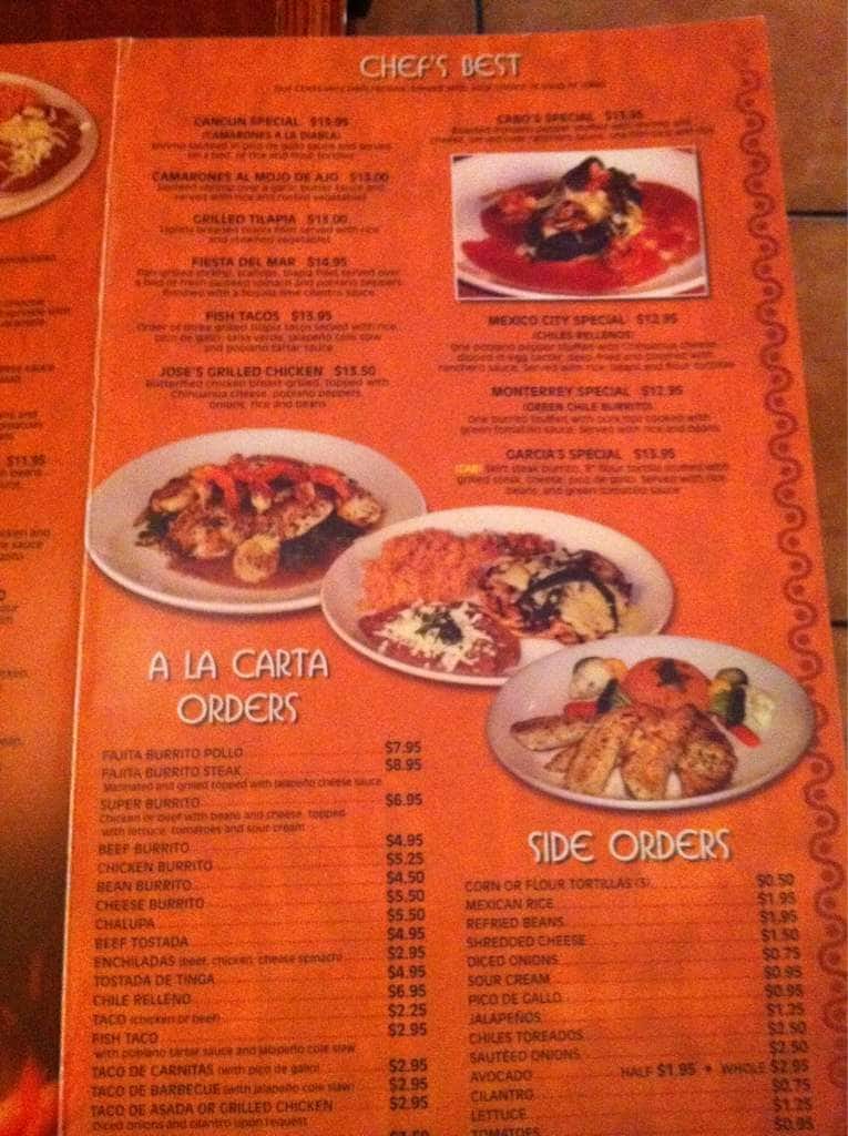 Carta del pub y bar El Azteca, Atlanta, Dunwoody Village Pkwy