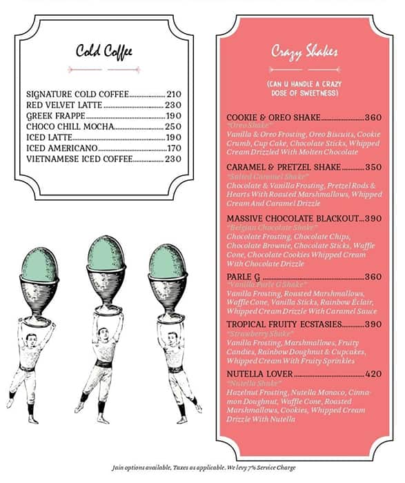 Menu at Grandmama's Cafe Juhu, Mumbai