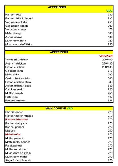 Menu of King Of Spice, Sector 135, Noida