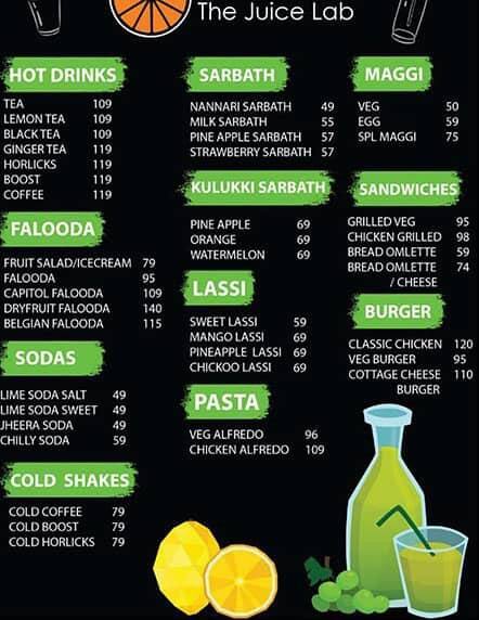 Menu of JSG Juice Lab, Mira Road, Mumbai