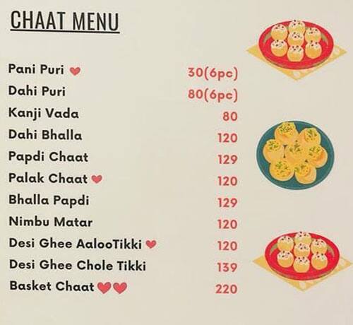 Menu of Chaat King, Bopal, Ahmedabad