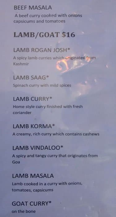 Menu at Spicy Dragon restaurant, Carnegie