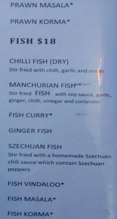 Menu at Spicy Dragon restaurant, Carnegie