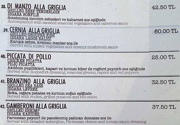 Menu at Vespa Cafe & Restaurant, Bodrum