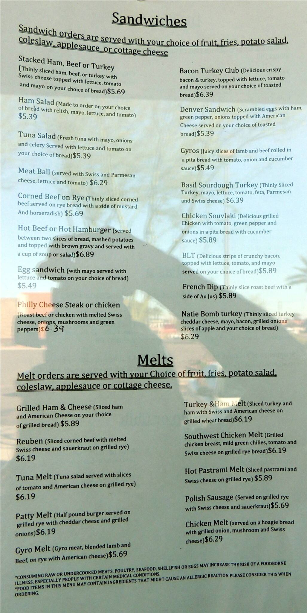 Menu at East Valley Cafe, Mesa, E Main St