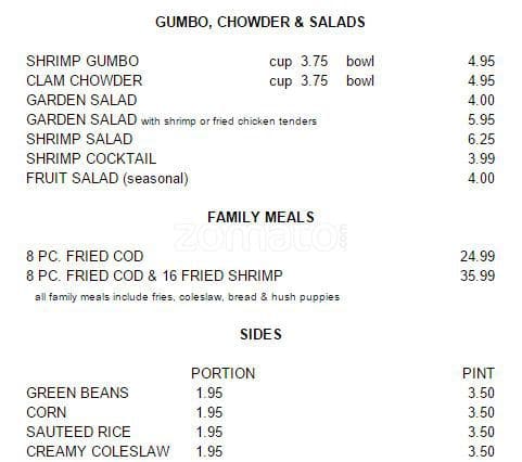 Menu at Bill Miller's Laguna Madre Seafood Company restaurant, San ...