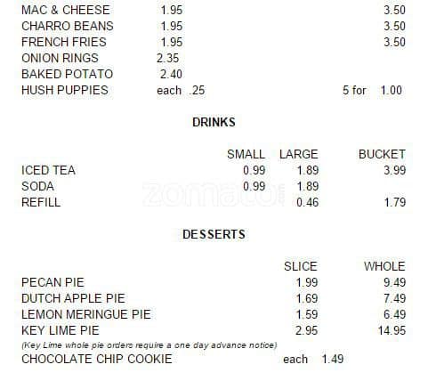 Menu at Bill Miller's Laguna Madre Seafood Company restaurant, San ...