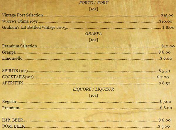 Menu at Casa Verde Ristorante restaurant, Ajax