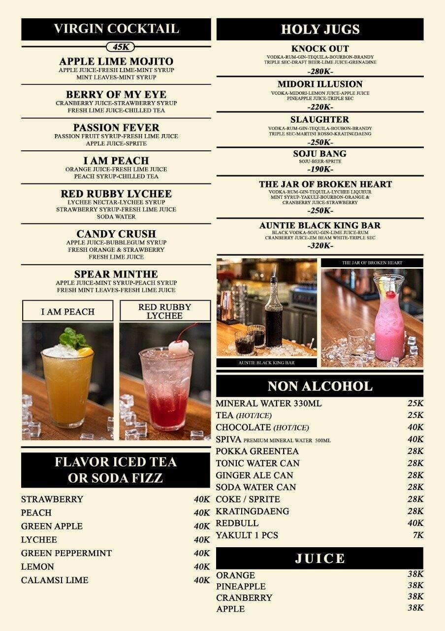 Menu at Holywings pub & bar, Jakarta, Ruko Crown Golf