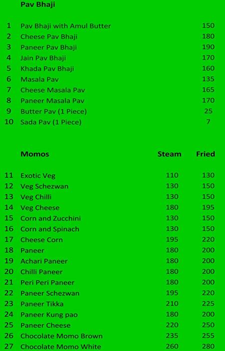 Menu of Tulsi Fast Food, Sion, Mumbai