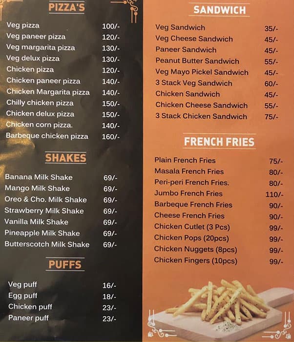 Menu of Sugar Daddy Bakers, Vanasthalipuram, Hyderabad