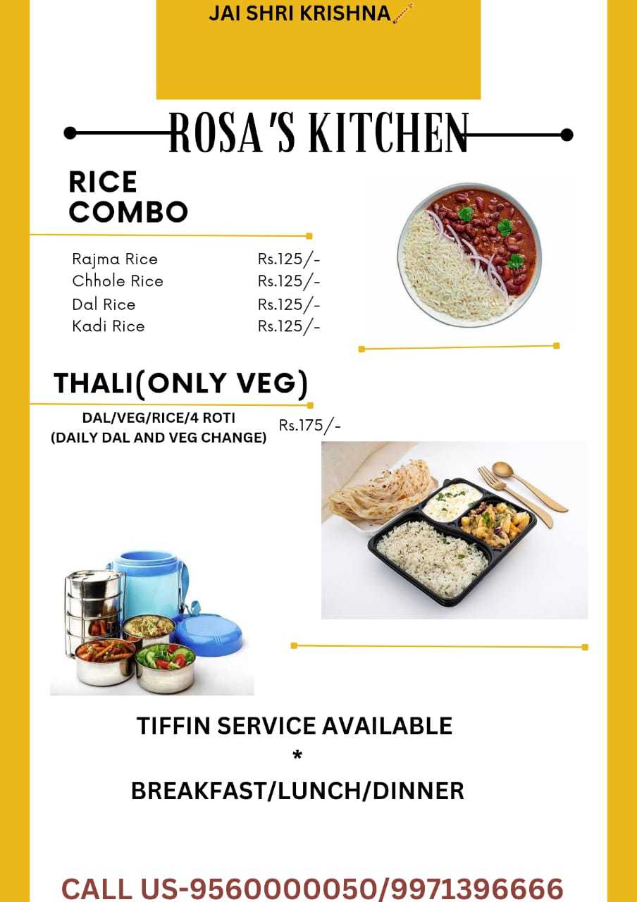 Menu of Rosa's Kitchen, Govind Puram, Ghaziabad