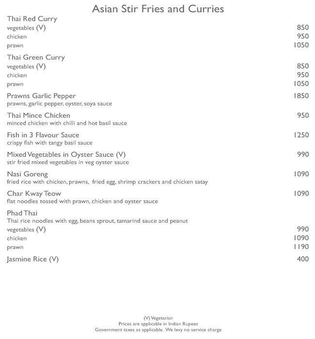 Menu at Citrus - The Leela Mumbai, Mumbai