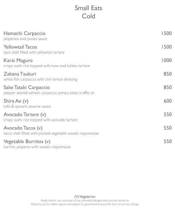 Menu at Citrus - The Leela Mumbai, Mumbai