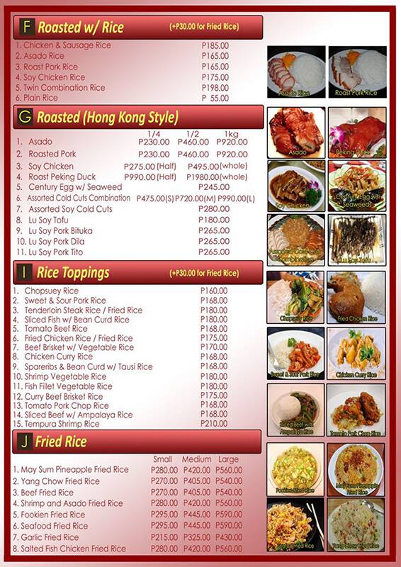 Menu at May Sum Seafood Restaurant, Manila