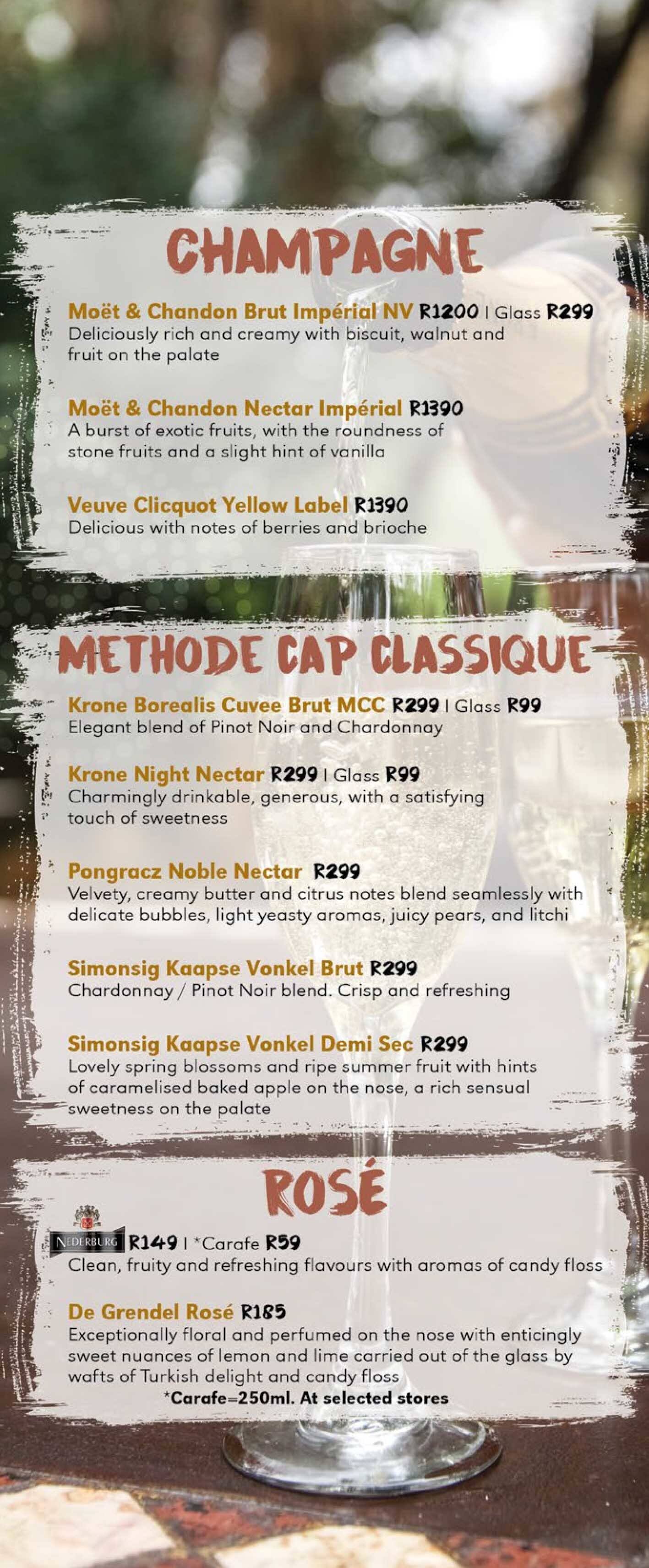 Menu at moyo restaurant, Johannesburg, The High Street