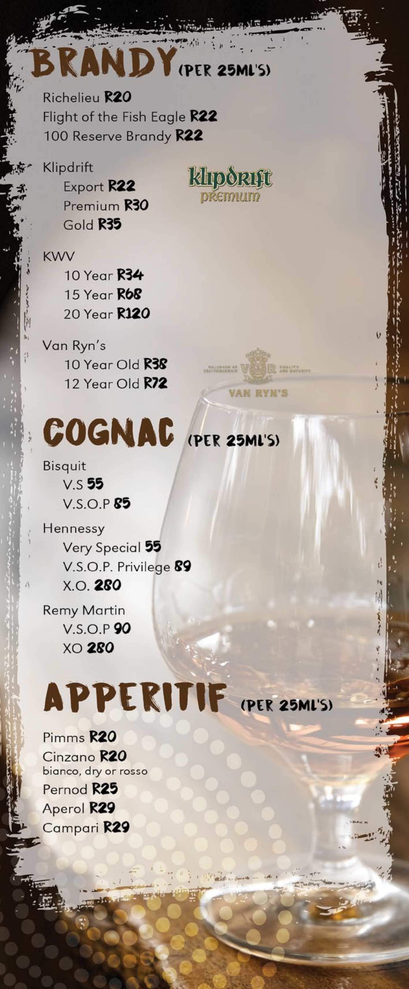 Menu at moyo restaurant, Johannesburg, The High Street