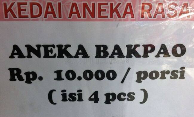 Menu at Kedai aneka rasa restaurant, East Jakarta, Jl. Lap. Tembak No.64