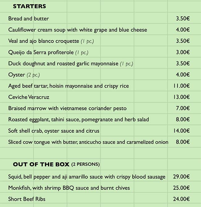 Menu em MEL - Museu Erótico de Lisboa pub & Bar, Lisboa