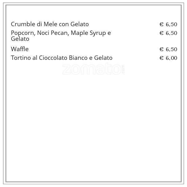 Menu au Mercat restaurant, Rome