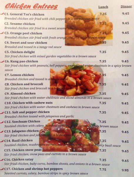 Menu at Duy Vietnamese Restaurant, Austin