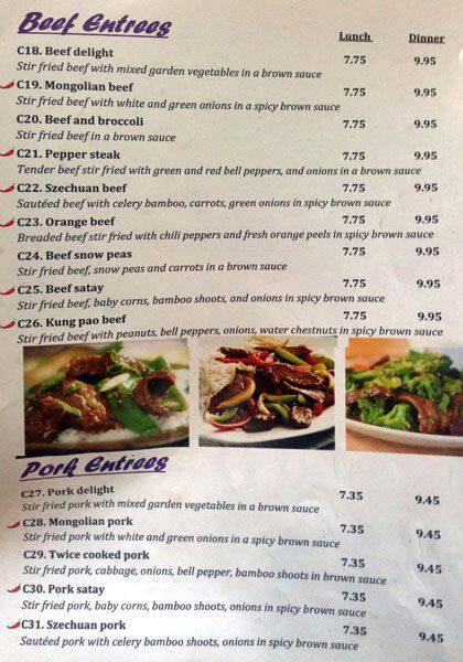 Menu at Duy Vietnamese Restaurant, Austin