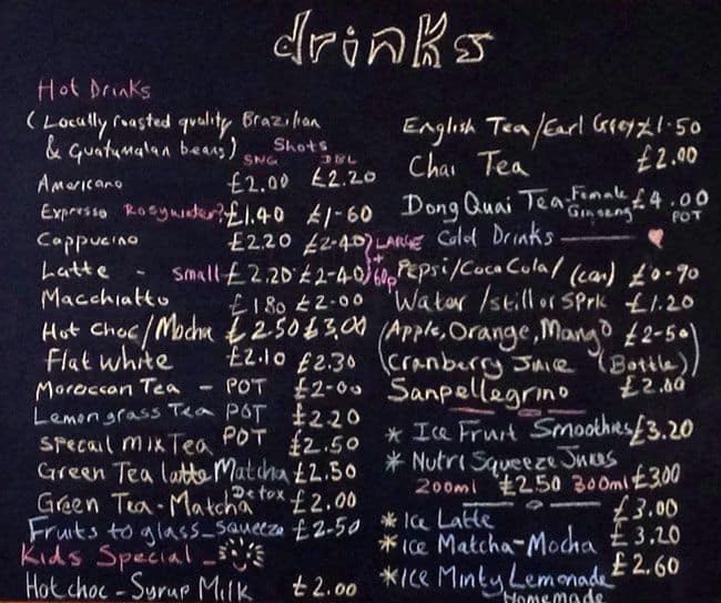 Menu at The Coffee Lovers fl Cafe, London