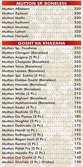 Menu at Foodway family restaurant, Mumbai, SHOP NO.03