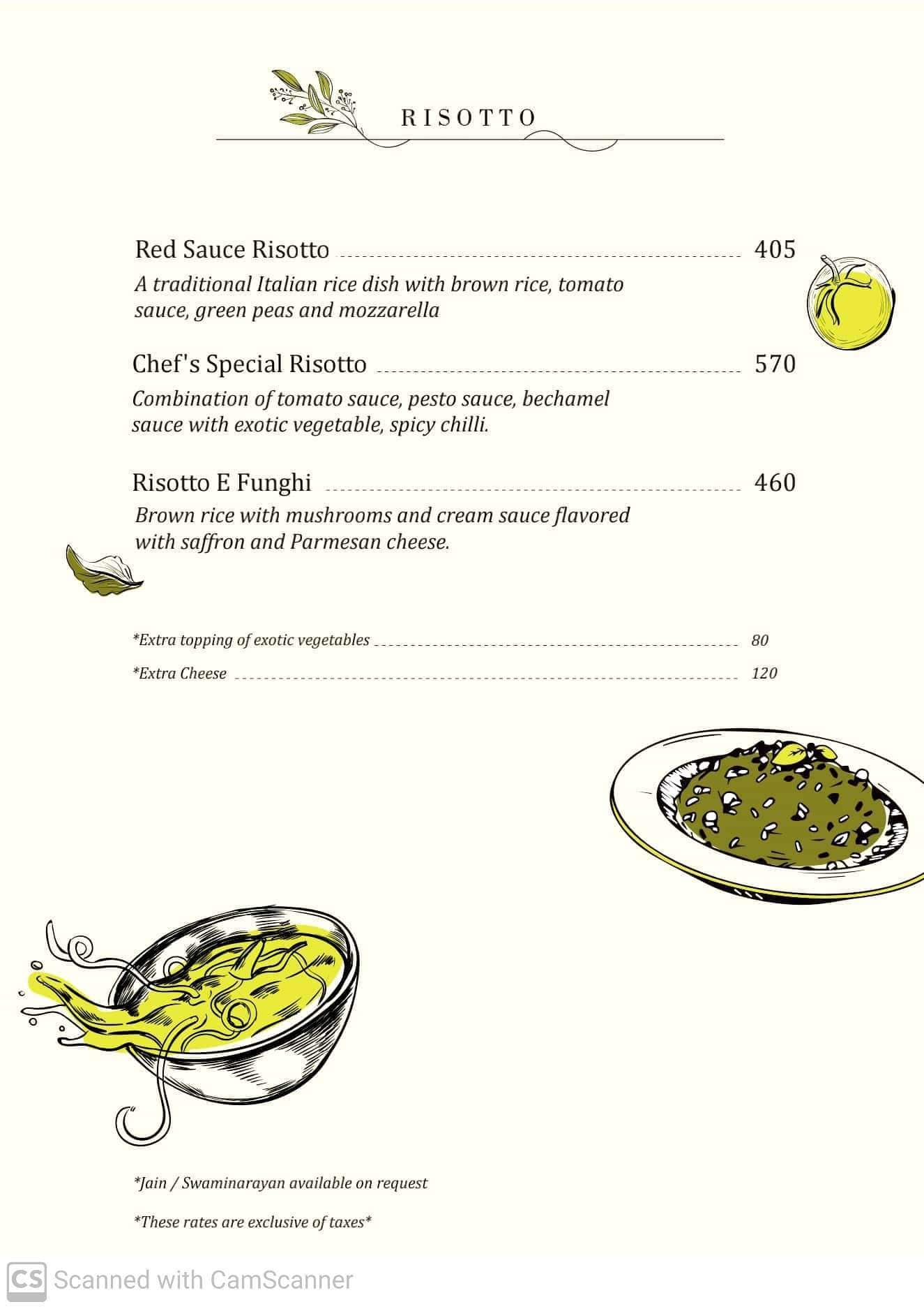Menu at Italian Affair, Vadodara