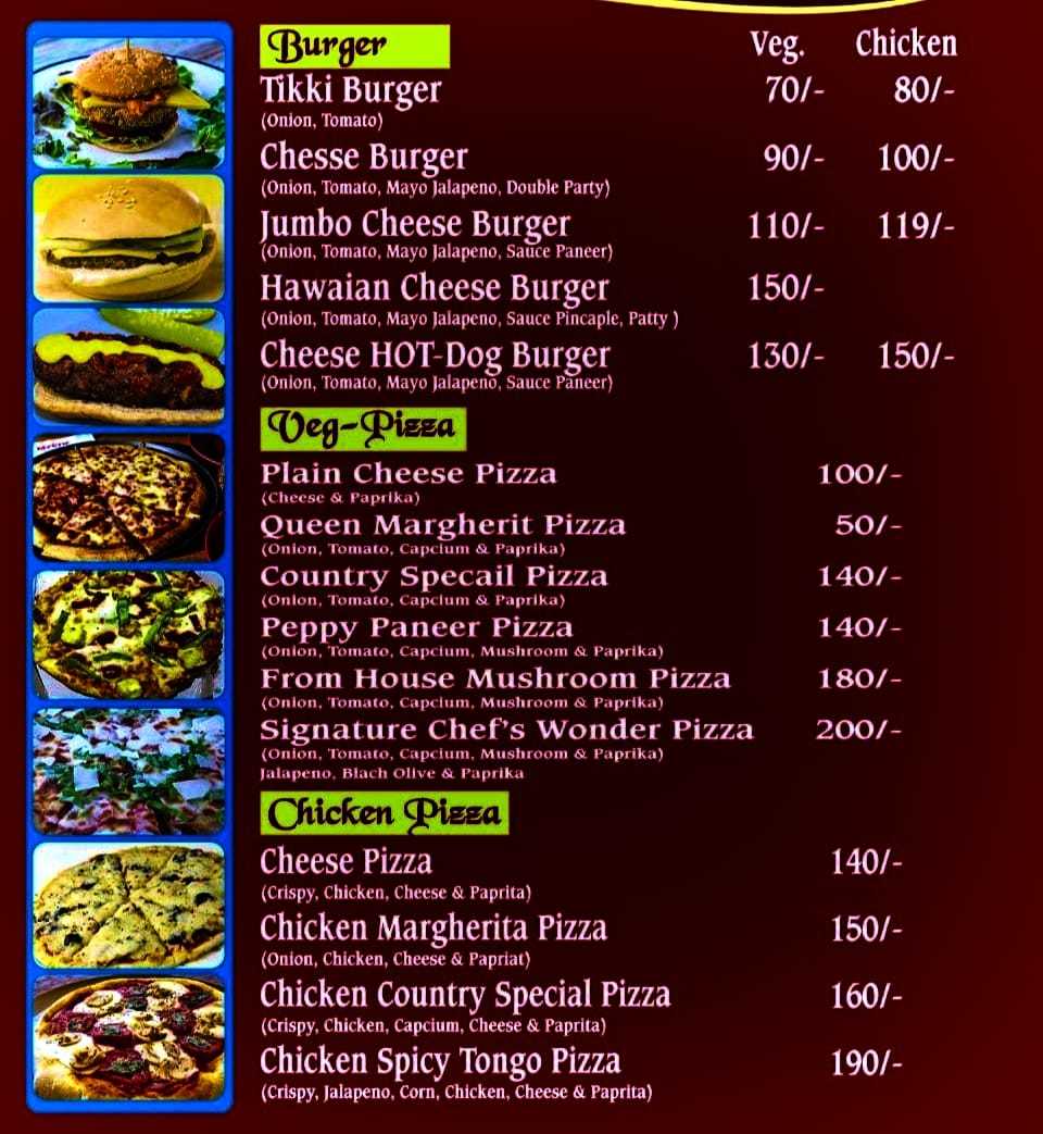 Menu of The Royel Cafe, Kaikhali, Kolkata