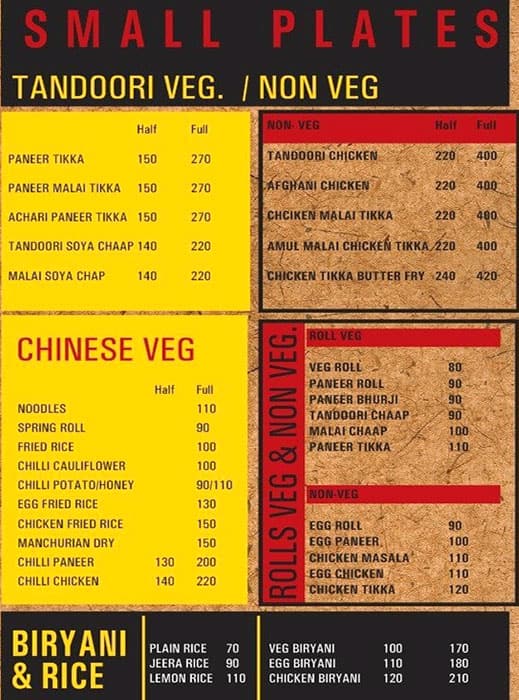Menu of Food4hunger, DLF Phase 3, Gurgaon