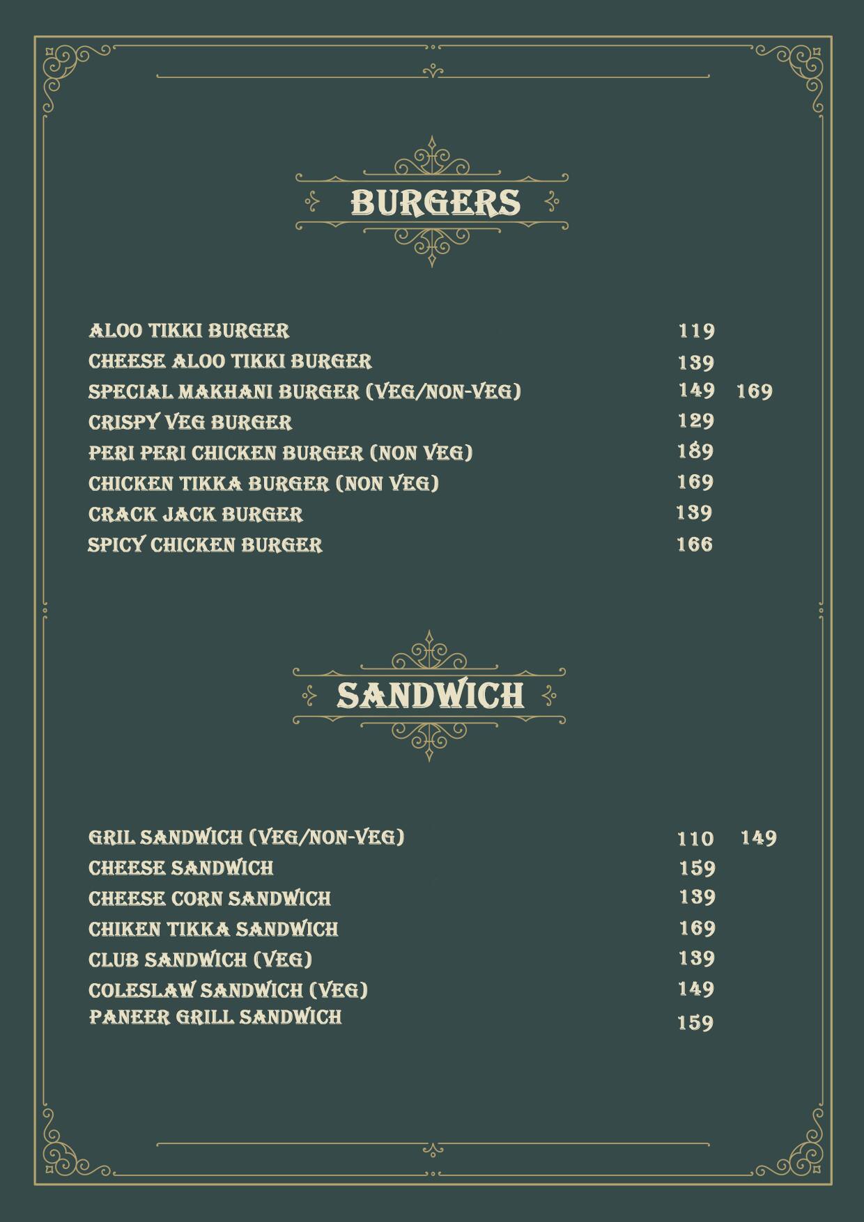 Menu of M2 Cafe & Restaurant, Crossing Republik, Ghaziabad