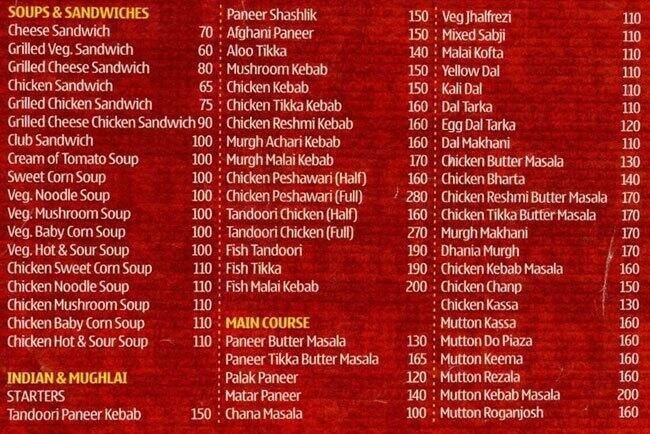 Golden Spoon Menu, Menu for Golden Spoon, Park Street Area, Kolkata ...