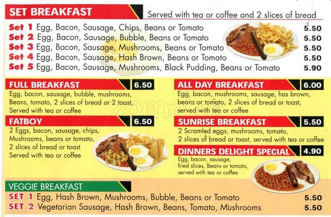 Menu at Diners Delight Cafe, Thornton Heath, 107 High St